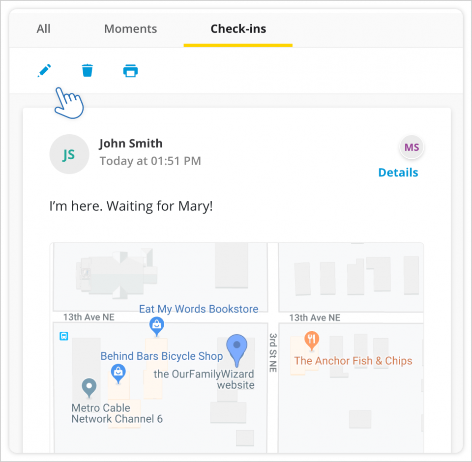 Check-Ins | Parents - Website | OurFamilyWizard